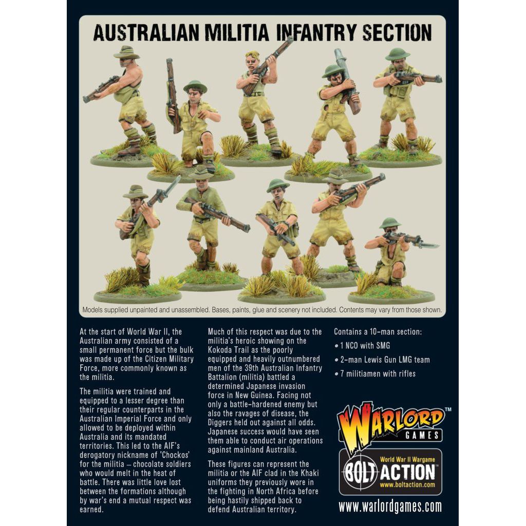 Bolt Action: Australian Militia Infantry Section - HOBBY MAX
