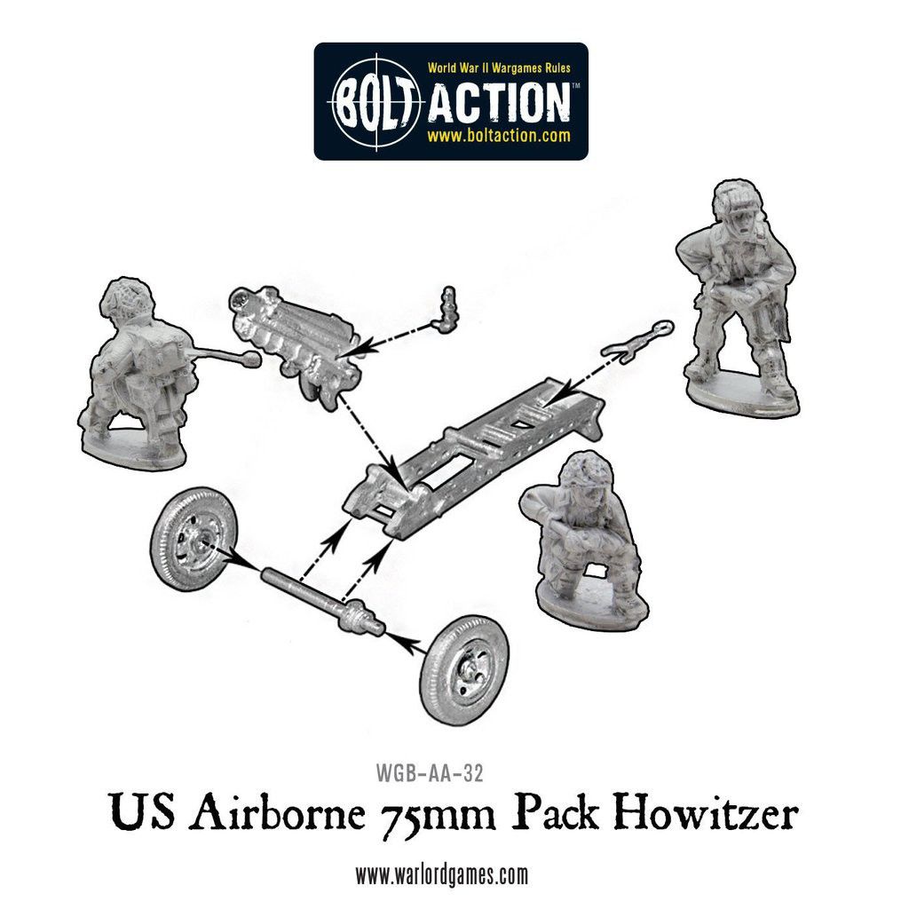 Bolt Action: US Airborne 75mm Howitzer & Crew - HOBBY MAX