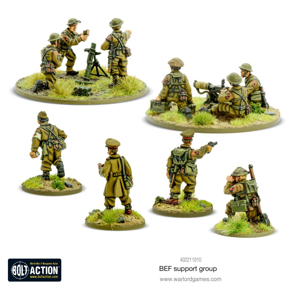 Bolt action: BEF Support Group (HQ, Mortar & MMG) - HOBBY MAX