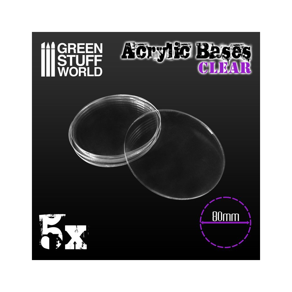 Socle: Acrylique Transparent 80mm x5 - HOBBY MAX